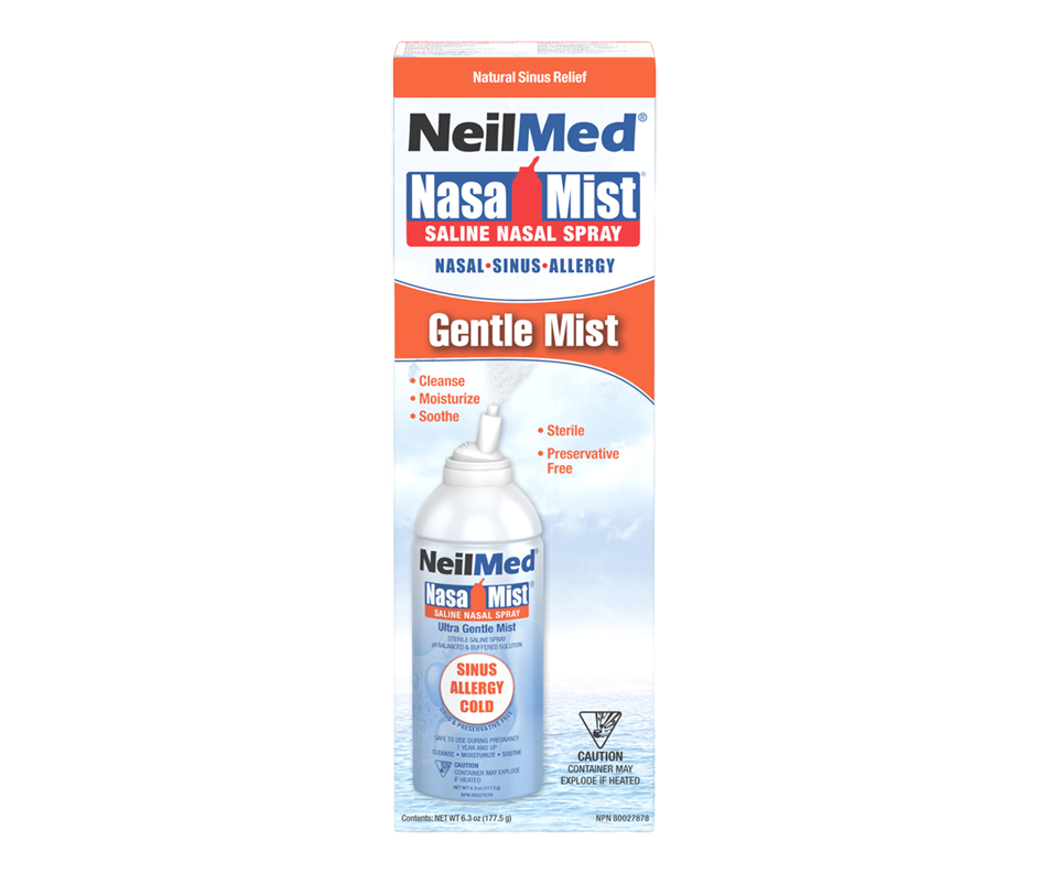 Nasa Mist Saline Spray, 177 ml, gentle Mist – NeilMed : Nasal spray ...