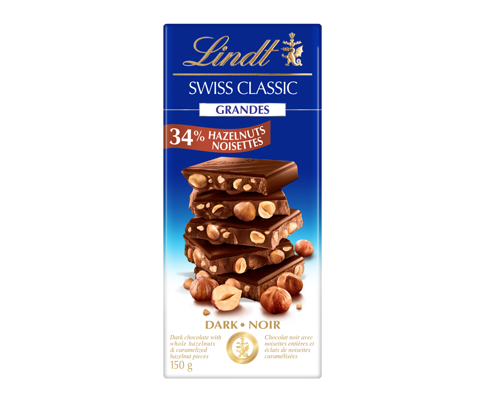 Swiss Classic Grandes Dark Chocolate 34%, 150 g – Lindt : Family size ...