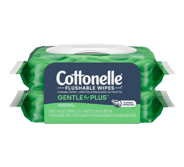 GentlePlus Flushable Wet Wipes with Aloe Vitamin E 84 units Cottonelle Wet wipe Jean Coutu