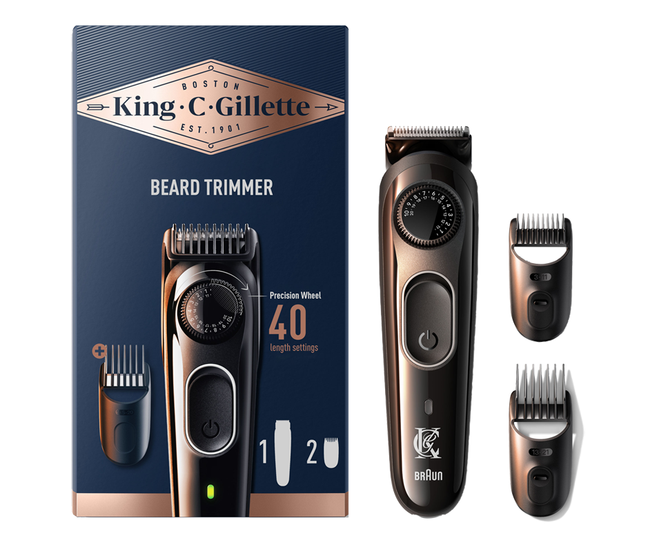 King C. Gillette Beard Trimmer with Precision Wheel and 40 Beard Length ...