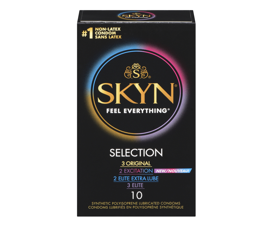 Selection Synthetic Polyisoprene Lubricated Condoms 10 Units Skyn Condoms Jean Coutu