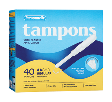 Tampons with Plastic Applicator, Regular, 40 units – Personnelle ...