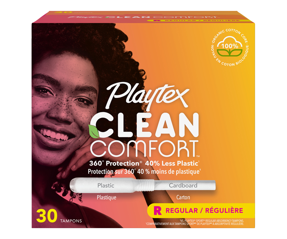 Clean Comfort Tampons, Regular, 30 units – Playtex : Tampon | Jean Coutu