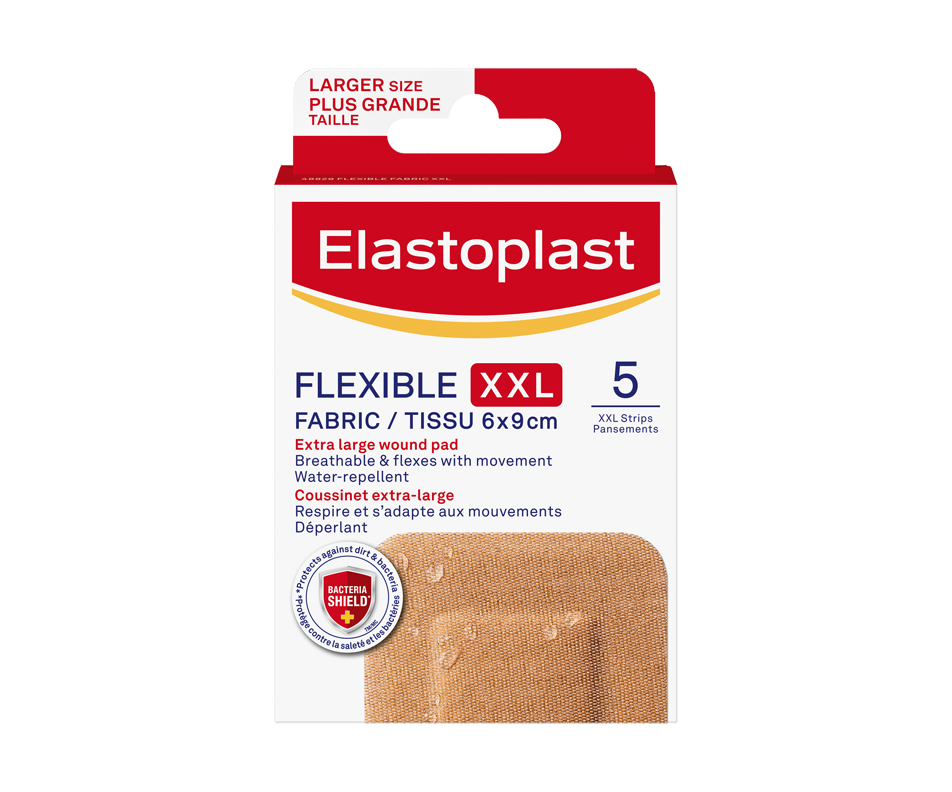 Flexible Fabric XXL Adhesive Bandages, Beige, 5 units – Elastoplast ...