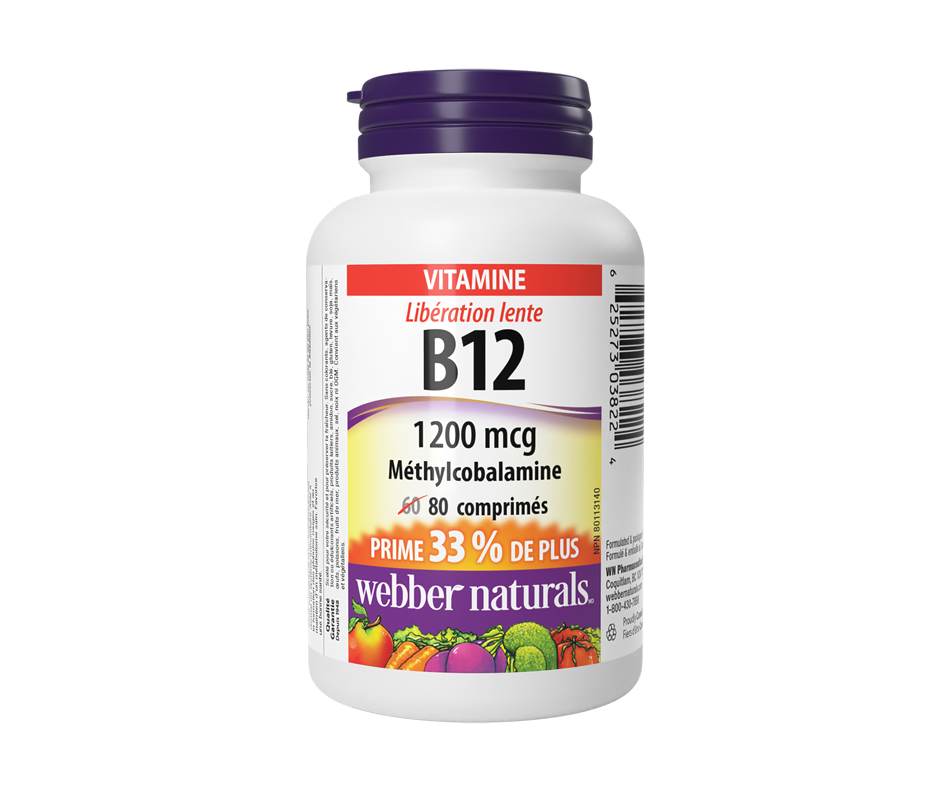 Timed-Release Vitamin B12 1200 mcg, 80 units – Webber Naturals : Energy ...
