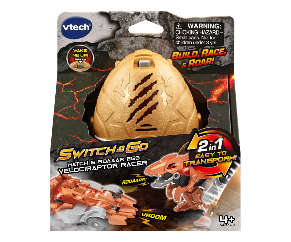Switch & Go® Hatch & Roaaar Egg Velociraptor Racer English Version, 1 ...