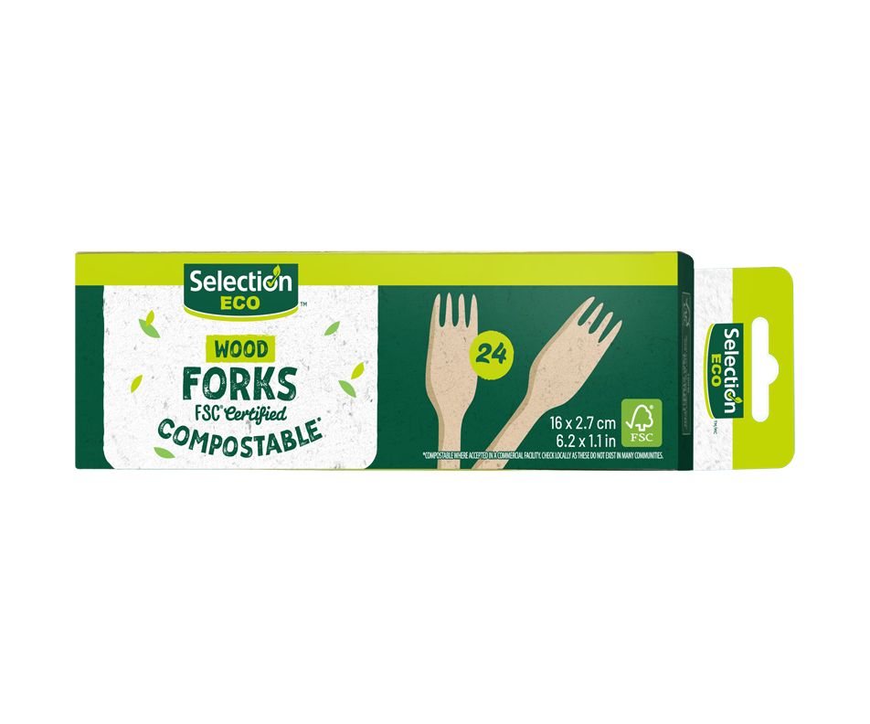 Eco Compostable Wood forks, 24 units – Selection : Lunch (accessories ...