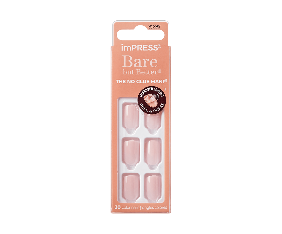 ImPress Bare but Better Press-On Nails, Instinct - Short - Squoval, 30 ...