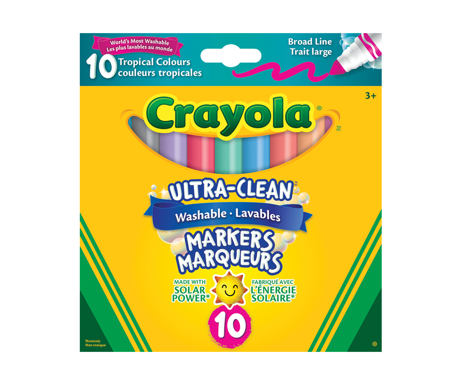 Ultra Clean Broad Line Tropical Washable Markers, 10 units – Crayola ...