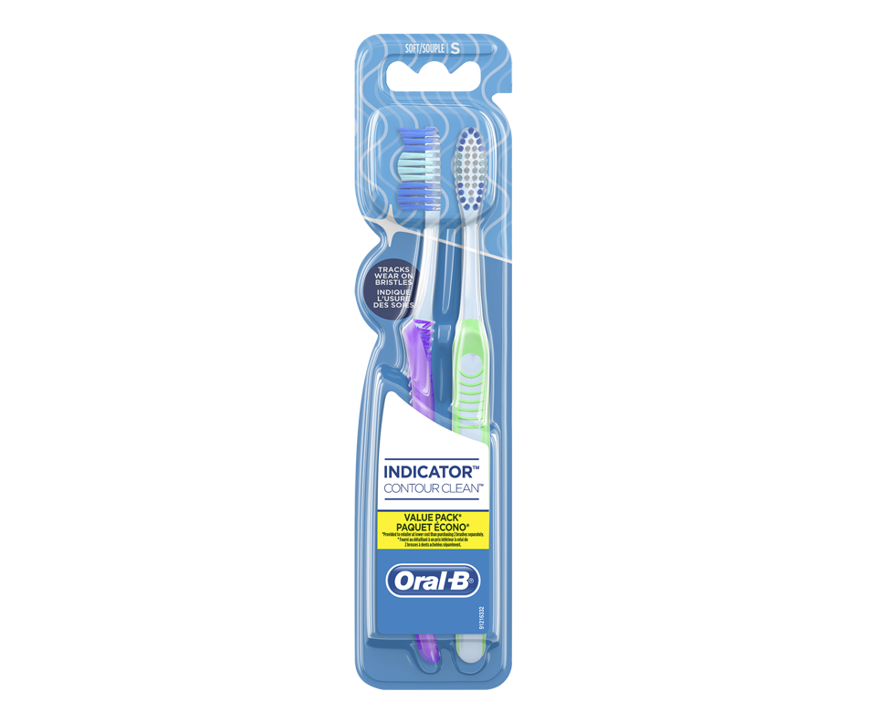 Indicator Contour Clean Toothbrushes, Soft, 2 units – Oral-B ...