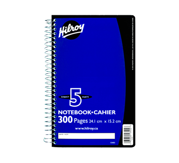 5 Subjects Notebook, 300 pages, 1 unit – Hilroy : Notebooks and Papers ...