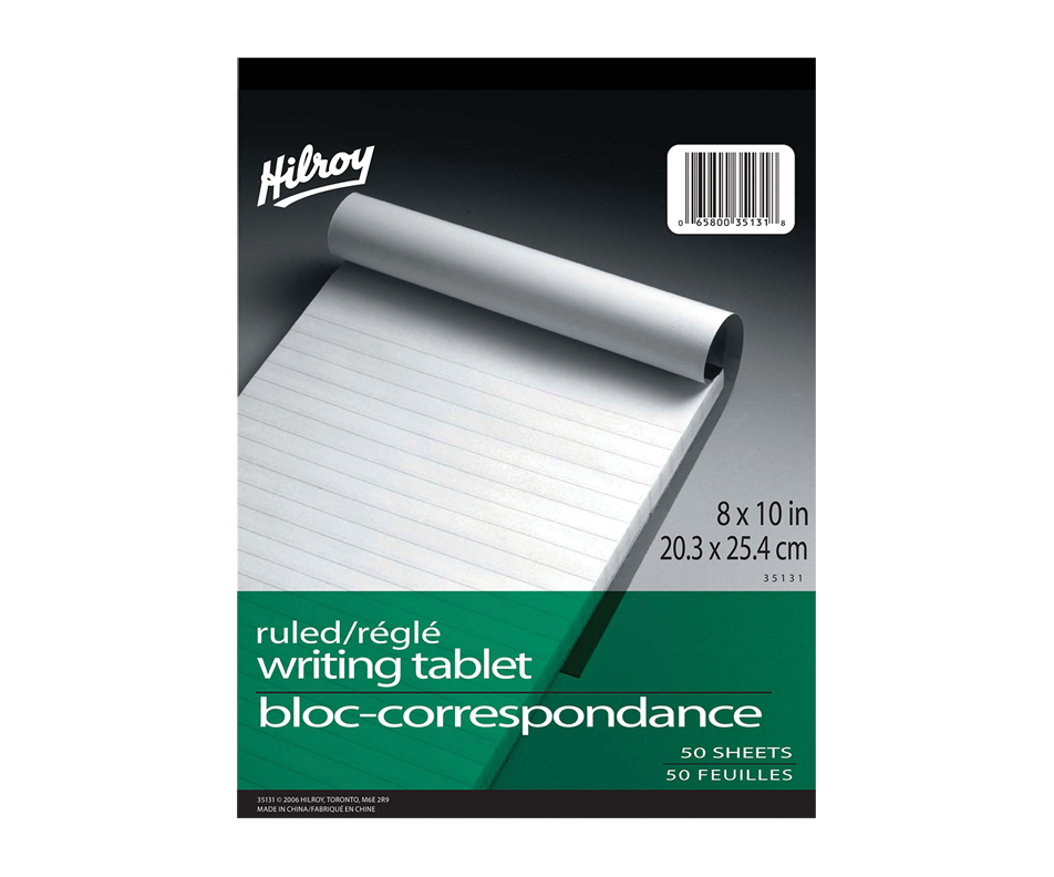 Social Stationery Writing Tablet, 50 sheets – Hilroy : Notebooks and ...