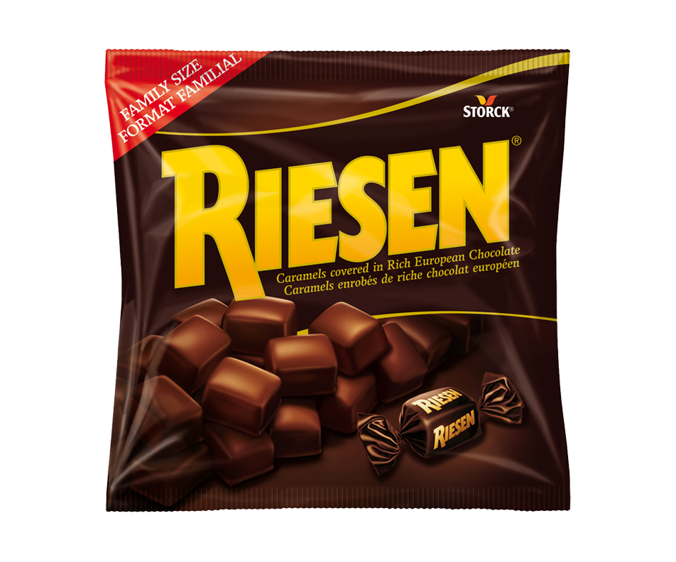 Caramels covered in European Chocolate, 245 g – Riesen : Candy | Jean Coutu