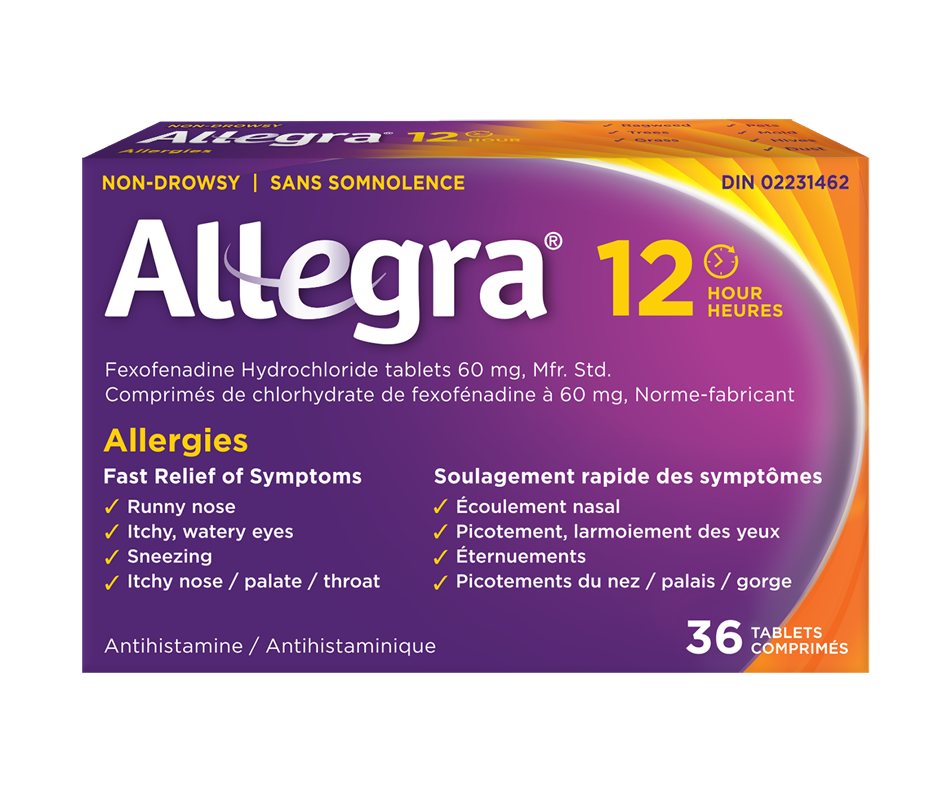 12 heures, médicament contre les allergies, sans somnolence, 36 unités ...