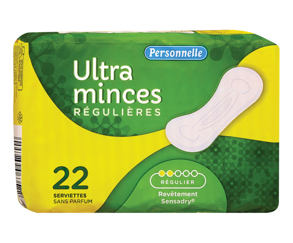 Serviette hygiéniques ultra minces, régulier, 22 unités – Personnelle ...