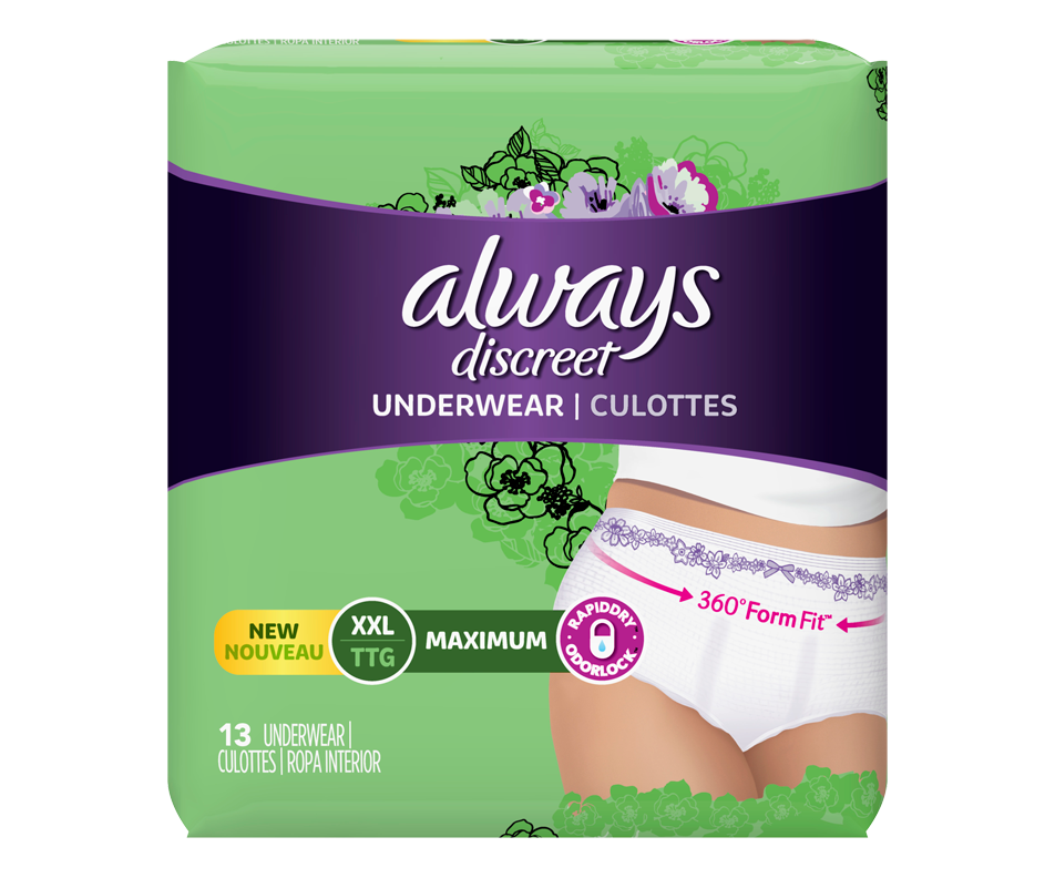 Discreet culottes d'incontinence maximum pour femmes, très très grande ...