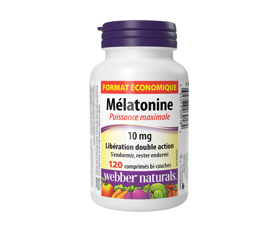 Mélatonine puissance maximale à libération double action 10 mg, 120 ...