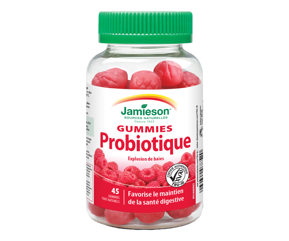 Probiotique gummies, framboise, 45 unités – Jamieson : Probiotiques ...